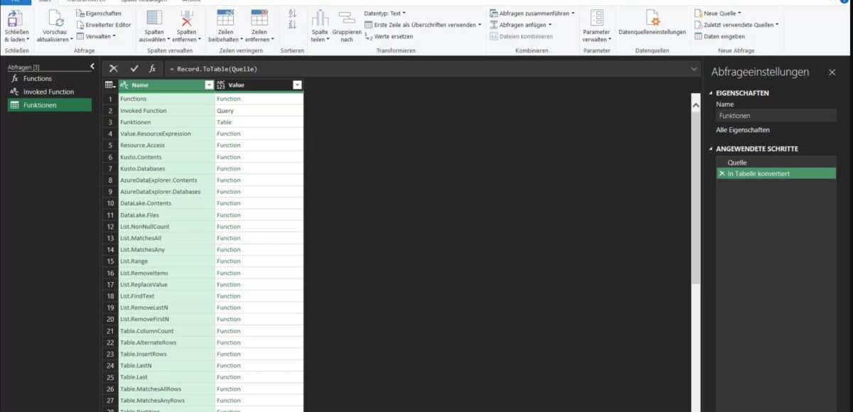 Benutzerdefinierte Funktionen in PowerQuery - Excel Hilfe