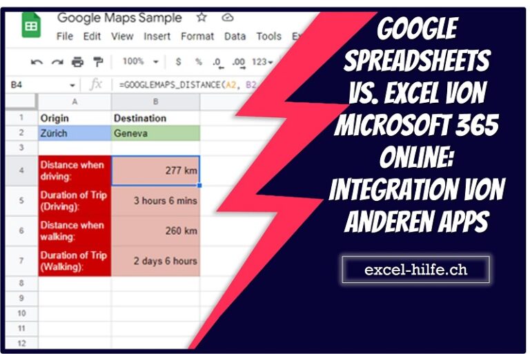 Google Spreadsheets vs. Excel von Microsoft 365 Online: Integration von ...