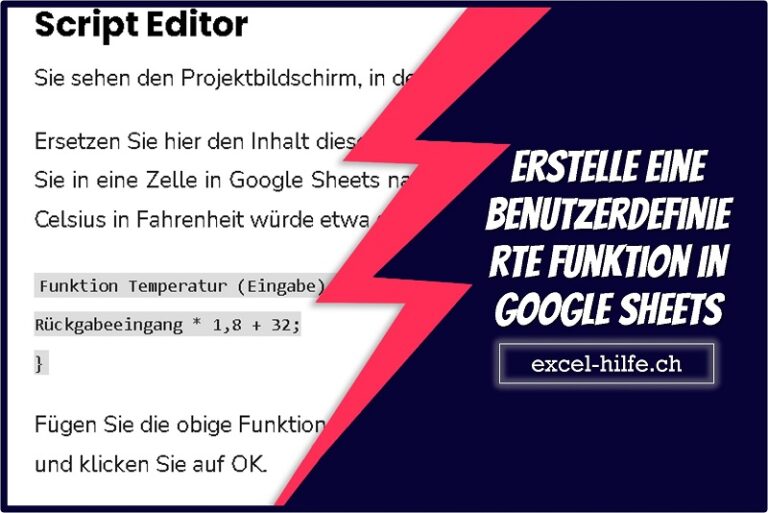 Erstelle eine benutzerdefinierte Funktion in Google Sheets | excel-hilfe.ch
