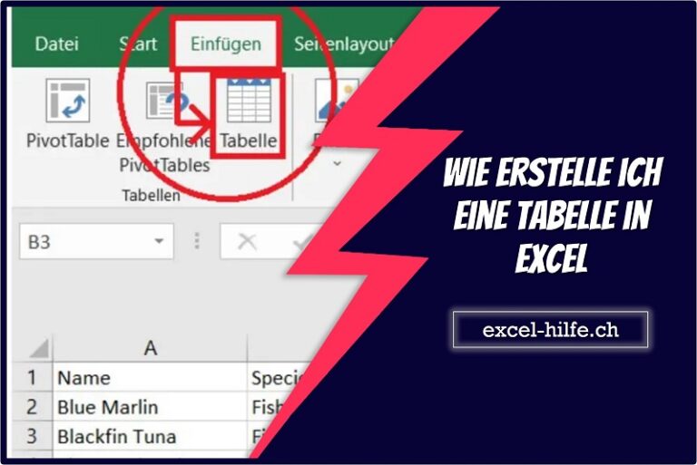 Wie erstelle ich eine Tabelle in Excel | excel-hilfe.ch