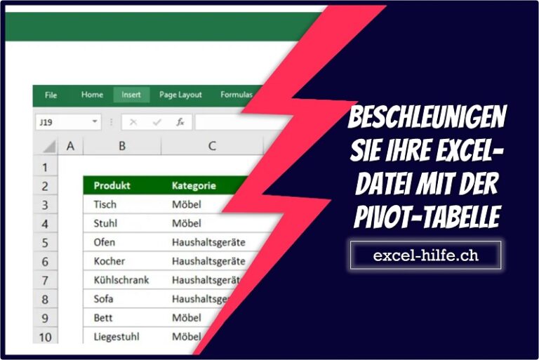 Beschleunigen Sie Ihre Excel-Datei mit der Pivot-Tabelle | excel-hilfe.ch