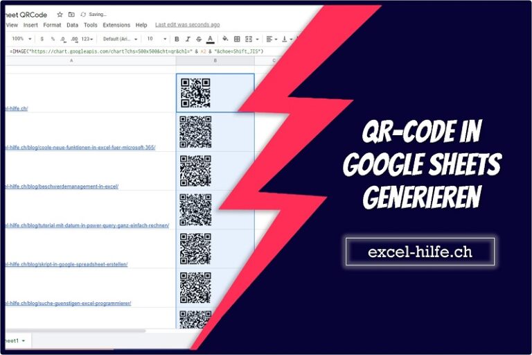 QR-Code in Google Sheets generieren | excel-hilfe.ch
