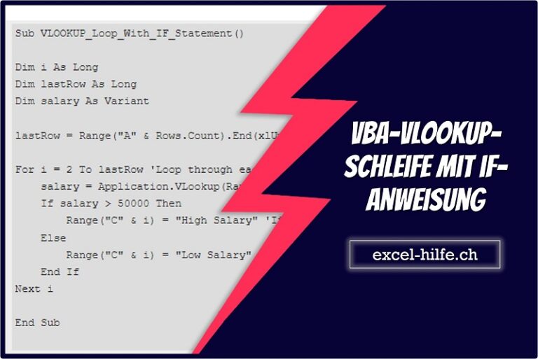 VBA-Vlookup-Schleife mit if-Anweisung | excel-hilfe.ch