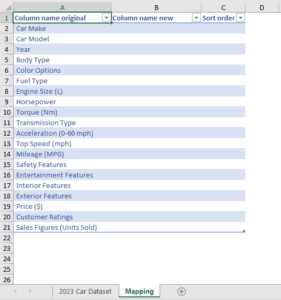 Power Query: Spalten über eine Mapping-Tabelle auswählen, umbenennen ...