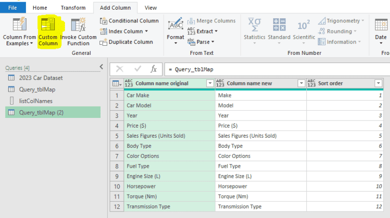 Power Query: Spalten über eine Mapping-Tabelle auswählen, umbenennen ...