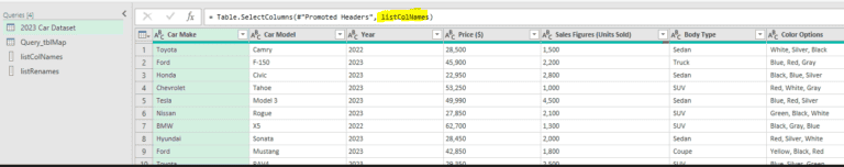 Power Query: Spalten über eine Mapping-Tabelle auswählen, umbenennen ...