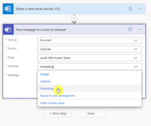 POWER AUTOMATE: Automatische Weiterleitung von Outlook-E-Mails an Microsoft Teams | excel-hilfe.ch
