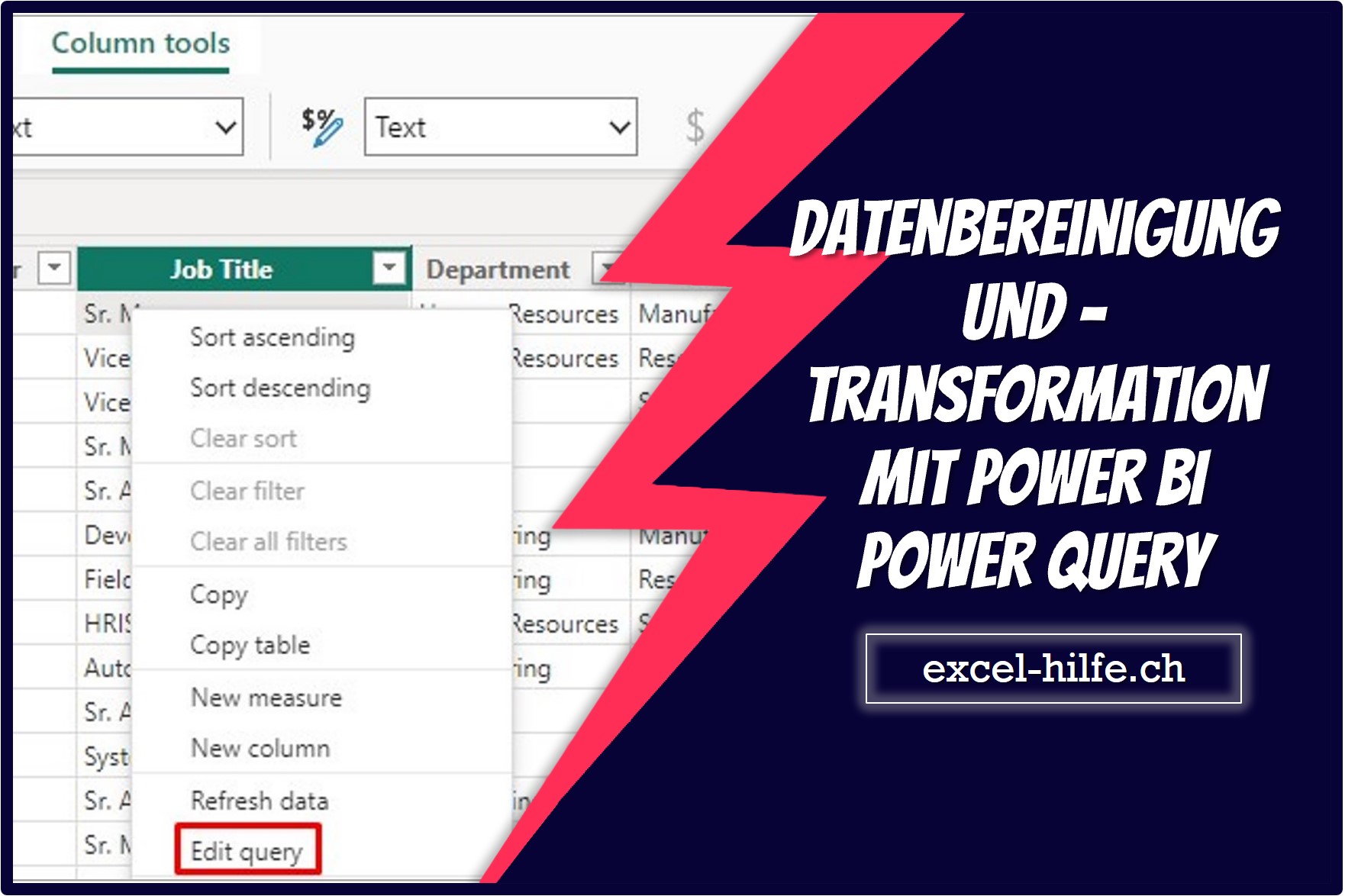 Datenbereinigung und -transformation mit Power BI Power Query | excel-hilfe.ch